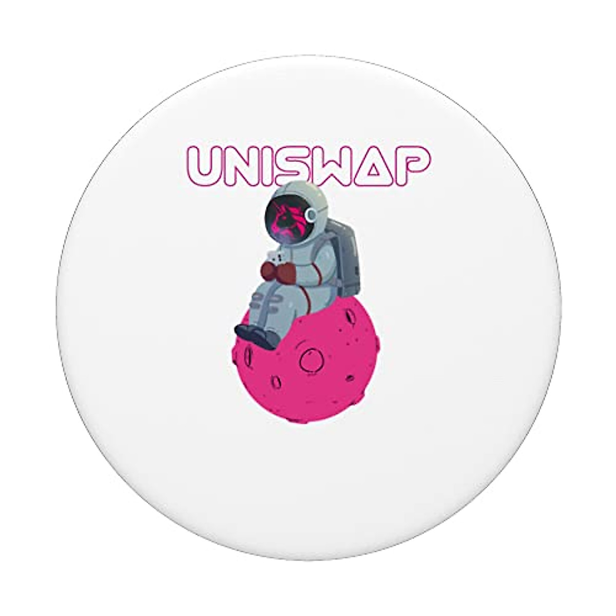 Uniswap UNI Cute Moon Man Crypto Currency Investor Trader PopSockets Swappable PopGrip