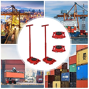 awolsrgiop 4pcs Machinery Mover, 13200lbs/6T Machine Dolly Skate 4 Rollers 360° Rotation Machinery Mover Cap w/Handles Machine Skates Heavy Duty Moving Equipment for Home, Decoration