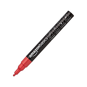 Amazon Basics Bullet/Chisel Reversible Tip Chalk Markers, Fine Point, 8-Pack, Bright Colors
