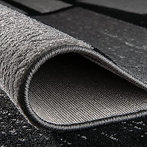 Rugshop Contemporary Modern Boxes Design Soft Area Rug 9' x 12' Gray