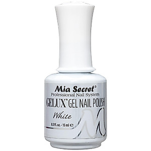 Mia Secret Gelux Soak-off gel nail polish color White - Gel polish cured with nail lamp - Esmaltes para uñas en gel de larga duración para lampara uv - Esmalte en gel Mia Secret color White