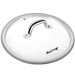 duxtop Ceramic Coating Stainless Steel Induction Frying Pan 9.5inch with Glass Lid