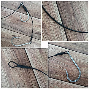 Shark Fishing Rig Double Tuna Hook Rig Shark Leaders 400lb Super Strong Stainless Steel Cable Wire Leader Shark Rigs Saltwater Fishing Tackle