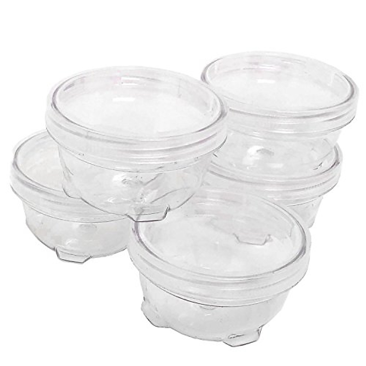 PAYLAK Storage Containers Clear Stackable Interlocking Detachable with Lid 5 for Beads Food Jewelry Coins Medicine Screws Nuts - 3 1/2" Round