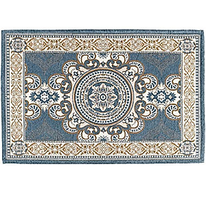 CHICHIC 36 x 24 Inch Indoor Door Mat for Home Entrance, Floor Mats for House Front Door Mat Indoor Inside Outdoor Outside Entryway Rugs Indoor Welcome Mat Anti-Slip Rubber Back Low Profile, GrayBlue