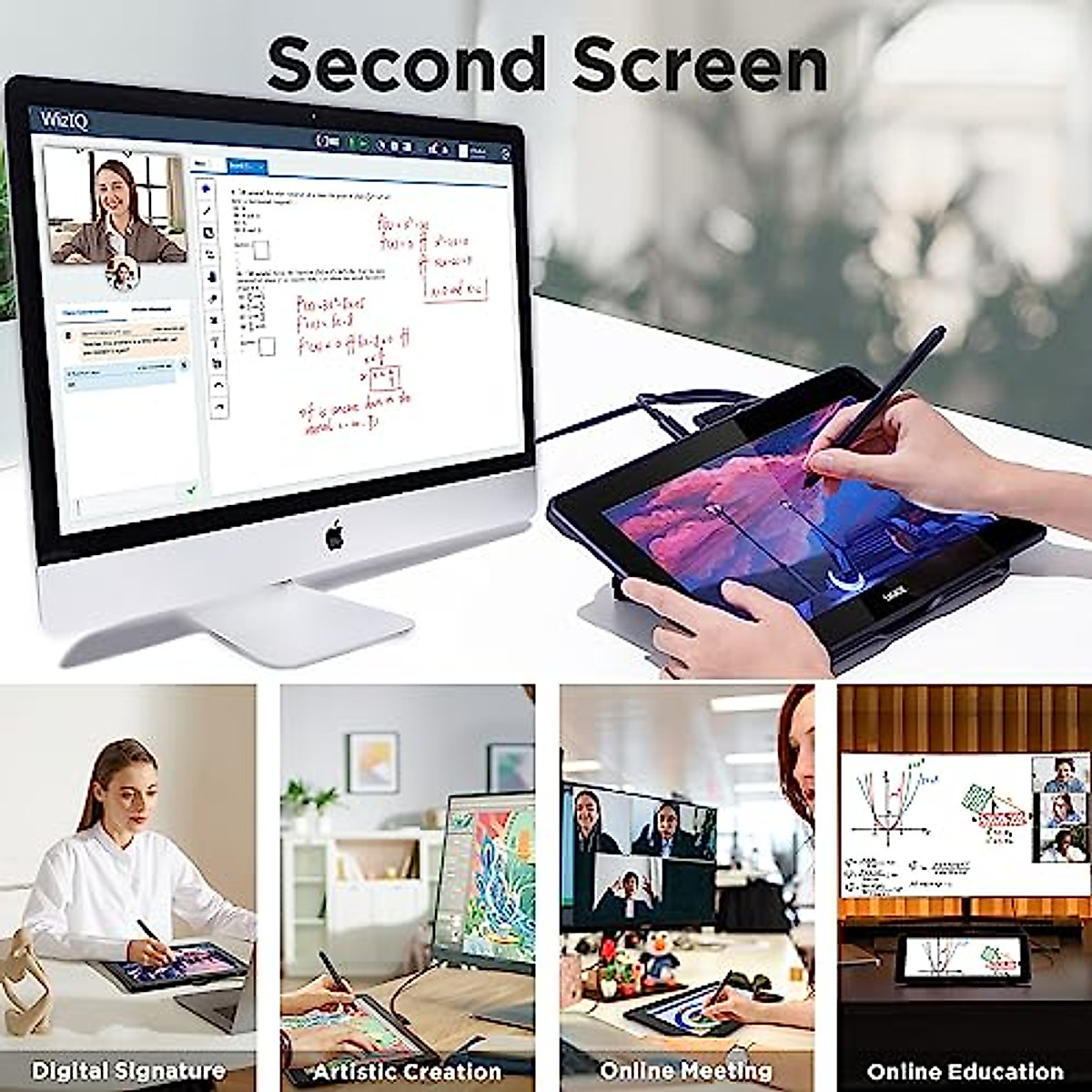 UGEE U1200 11.9 Inch Drawing Tablet with Screen, 127% sRGB Full Laminated Drawing Pad,8192 Levels Battery Free Stylus with Digital Eraser,Graphic Tablet Support for Windows/Mac/Linux/Chrome88 or Later
