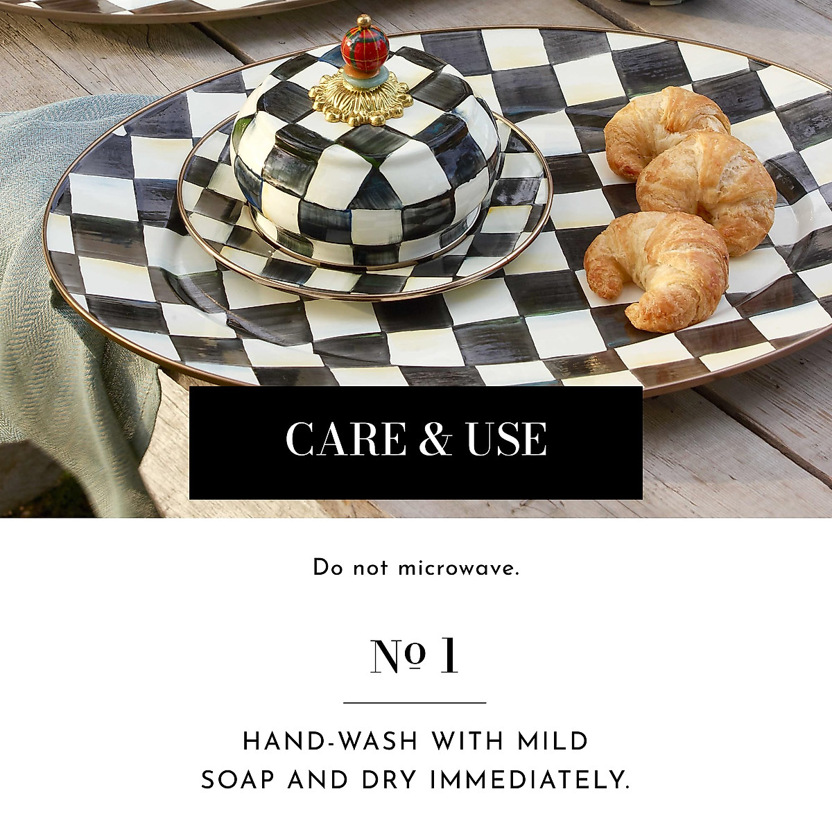 MACKENZIE-CHILDS Courtly Check Enamel Oval Platter - Medium