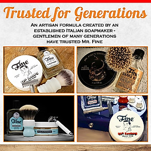 Mr. Fine 21C Men’s Shaving Soap, Builds Thick & Easy Lather, Protects From Razor Burn & Irritation, No Artificial Colors, Made In Italy, 5oz. (150ml), Italian Citrus