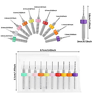 20 Pcs Micro Drill Bit Set 0.3-1.2mm Micro Drill Bits Tungsten Steel PCB Print Circuit Board Flute CNC Router Bits Shank for Rough Stone Jewelry Punching Engraving
