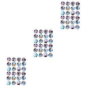 EXCEART Glass Ornaments 360 Pcs Constellation Gem Patch Ear Peircing Kit Necklace Set Round Beads DIY Gemstone Patches Bisuteria Materiales Glass Glass Round Constellation 3D Earrings
