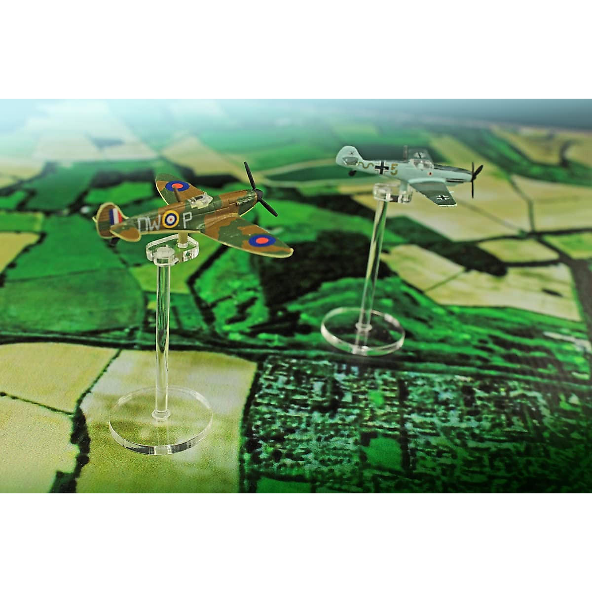 LITKO 28mm Circle Flight Stands with 2-inch pegs, 3mm Clear (10)