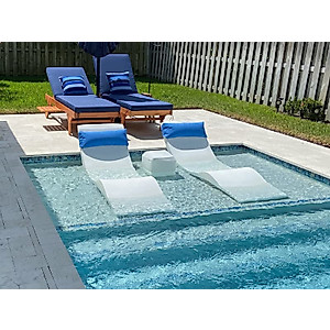 Aqua Outdoors Small Side Table for Inside Pool Sun Shelf or Baja Ledge, in Water Furniture to Hold Drinks, Works Great with Other Poolside or Sundeck Loungers (Classic White)
