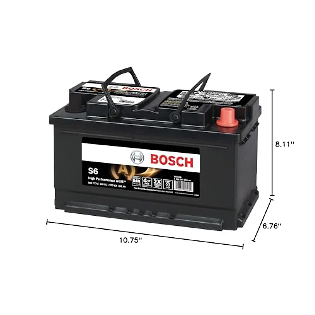 BOSCH S6587B S6 Flat Plate AGM Battery