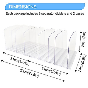 EFOBO Purse Organizer for Closet, Customizable Dividers, Clear Shelf Dividers for Closet Organizer, Handbag Organizers