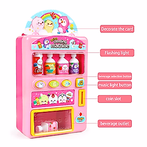 Woleigiao Interactive Drink Vending Machine Toy Pretend Electronic Drink Machines Early Developmental Toy Develop of Life with Music and Light for Boys & Girl