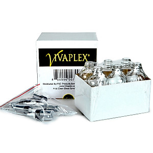 Vivaplex, 6, Clear, 4 oz Glass Bottles, with Black Fine Mist Sprayers