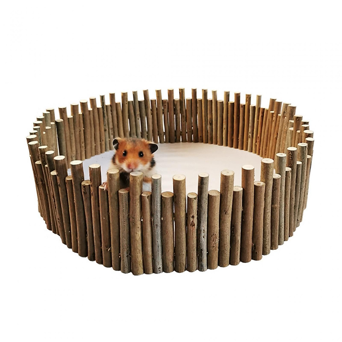 figatia Hamster Wooden Fence, Hamster Toys, Flexible Hamster Cage Fence Hideout Toy, Hamster Climbing Ladder, Hamster Bridge for Rat Gerbil, 30cm