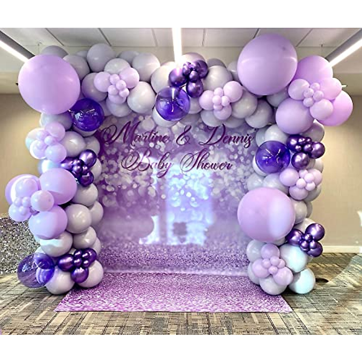 ZFUNBO Pastel Purple Balloons Garland Arch Kit 95 pcs 18/12/10/5 Inch Light Purple Balloons Different Sizes Purple Latex Balloon for Baby Shower Gender Reveal Wedding Birthday Purple Party Decorations