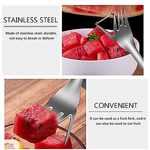 UPKOCH Vegetable Slicer Household Gadgets Stainless Steel Watermelon Slicer Fork: Watermelon Cutter Fruit Cutting Fork Vegetable Corer Cuber Carving Tool for Melon Home Tools Veggie Slicer