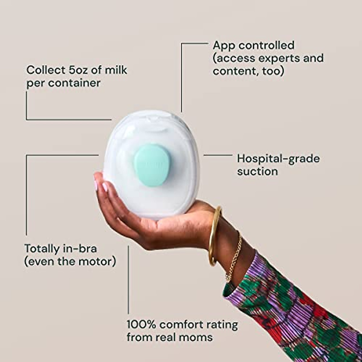 Willow Go Breast Pump | Willow Wearable Double Electric Breast Pump, Hands Free, Cord Free | Discreet and Quiet in Bra Design with app Control | 21mm and 24mm Flange
