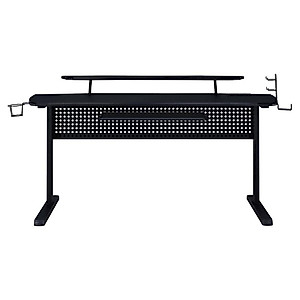 Acme Vildre Metal Frame Gaming Table with USB Port and LED Light in Black