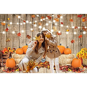 Leowefowa 7x5ft Fall Thanksgiving Halloween Photo Backdrop Fall Backdrops for Photography Autumn Pumpkin Harvest Barn Background Friendsgiving Party Supplies Farm Harvest Banner Decor Photo Booth Prop