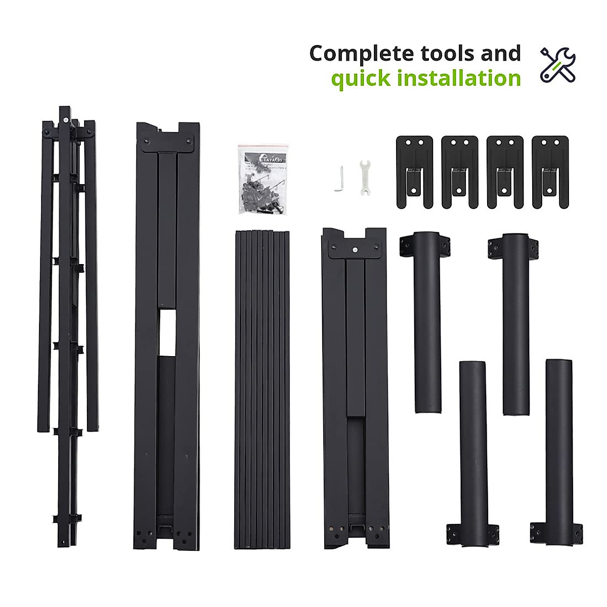 TATAGO 16 Inch Metal Platform Bed Frame with Anti-Collision Round Legs, 3500lbs Heavy Duty Mattress Foundation, Easy Assembly/Silent/Anti-Shake/Non-Slip/No Box Spring Needed, King