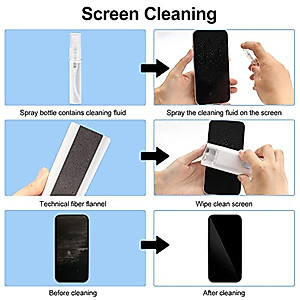 Enfudid 7-in-1 Electronics Cleaner Kit - Keyboard Cleaner kit, Portable Multifunctional Cleaning Tool for PC Monitor/Earbud/Cell Phone/Laptop/Computer/Bluetooth Earphones (with Cleaning Fluid)