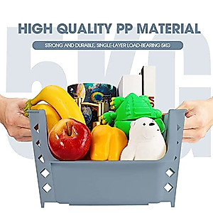 Titan Mall Stackable Storage Bins 4 Pack, Closet Organizer Plastic Bins for Fruit and Vegetable Basket for Pantry, Kitchen, Garage, Kids Room Toy Organizers and Storage Bins Gray (Made in America)