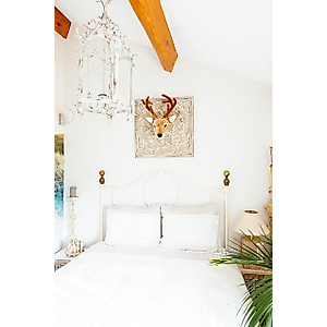 BAOUBEAR Plush Stuffed Deer Head – 17 Inch Hunting Toy, Handcrafted Trophy, Woodland Nursery Decor