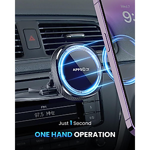 APPS2Car for Magsafe CD Slot Phone Mount [17 Strong Magnets] Magnetic Phone Holder for Car Easily Install Magnetic CD Car Holder Mount Compatible with Magsafe Case iPhone 15/14/13/12 Pro Max Plus Mini
