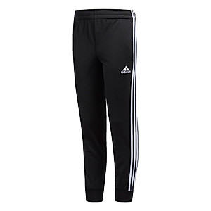adidas boys Active Sports Athletic Tricot Jogger Track Pants, Iconic Black, 7 US