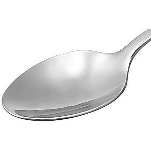 Amazon Basics Stainless Steel Dinner Spoons with Round Edge, Pack of 12, Silver