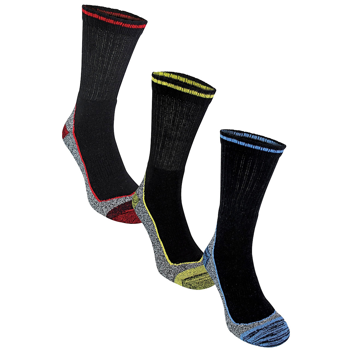 Mens Anti Sweat Moisture Wicking Summer Bamboo Work Socks for Steel Toe Boots (7-12 US, 3 Pack (BWS))