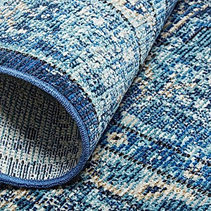 Home Dynamix Nicole Miller Patio Starlight Willow Indoor/Outdoor Area Rug 7'9"x10'2", Traditional Medallion Navy Blue/Tan