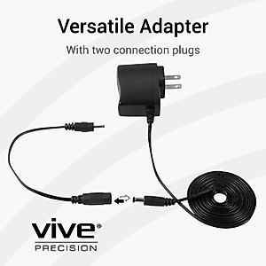 Vive Precision AC Adapter - Power Supply for Blood Pressure Monitor Models - 100-250V BP Compatible - DC 6V BPM Battery Charger - 6 feet Power Source Universal Converter - Extra Long 6 Foot Cord Plug
