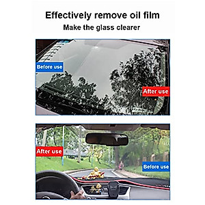 SONGVEN Car Glass Oil Film Cleaner with Sponge Automotive Car Glass Oil Film Clear Removal Cream Paste Automotive Oil Stain Remover Car Glass Stripper Water Spot Remover Kit