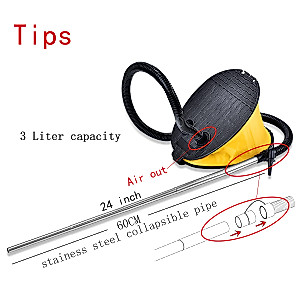 Fireplace Bellows Indoor. Large Capacity Fire Blower for Fireplace, Fire Pit, Stove, BBQ, Outdoor Camping.Foot Air Pump with Collapsible Blower Pipe