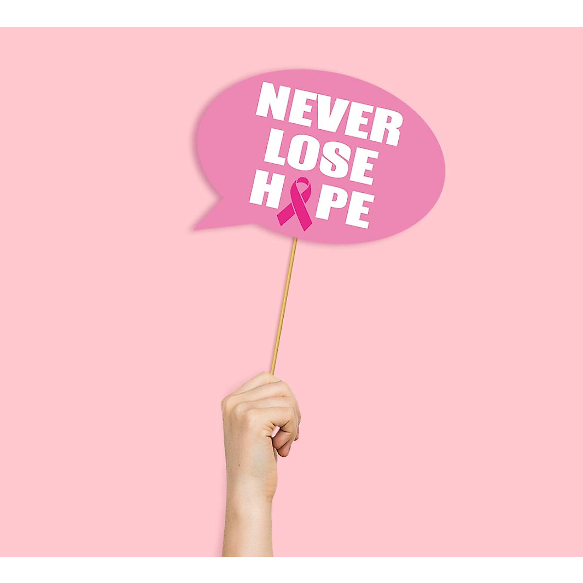 45PCS Breast Cancer Awareness Props - Pink Ribbon Photo Booth Fundraiser Charity Event Party Supplies Decorations