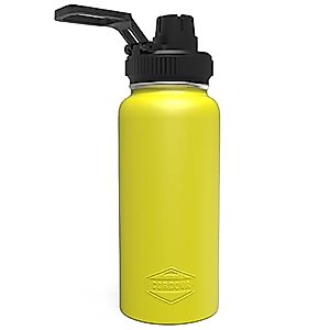 Cordova Outdoors Water Bottle - Double Wall Stainless Steel, Powder Coated, Twist-Off Easy Drink Lid with Carry Handle, Illuminating, 32 oz