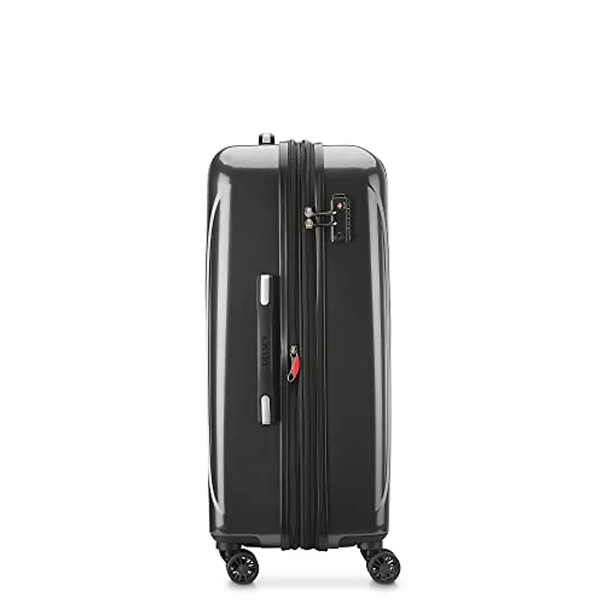 DELSEY Paris Helium Aero Hardside Expandable Luggage with Spinner Wheels, Brushed Charcoal, Checked-Medium 25 Inch
