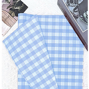 MUNILAIL 100 Sheets Gingham Tissue Paper 14 x 20 Inches Light Blue and White Checkered Tissue Paper for Gift Bags Bulk Wrapping Paper Gift Paper Tissue for Birthday Gift Packing Crafts