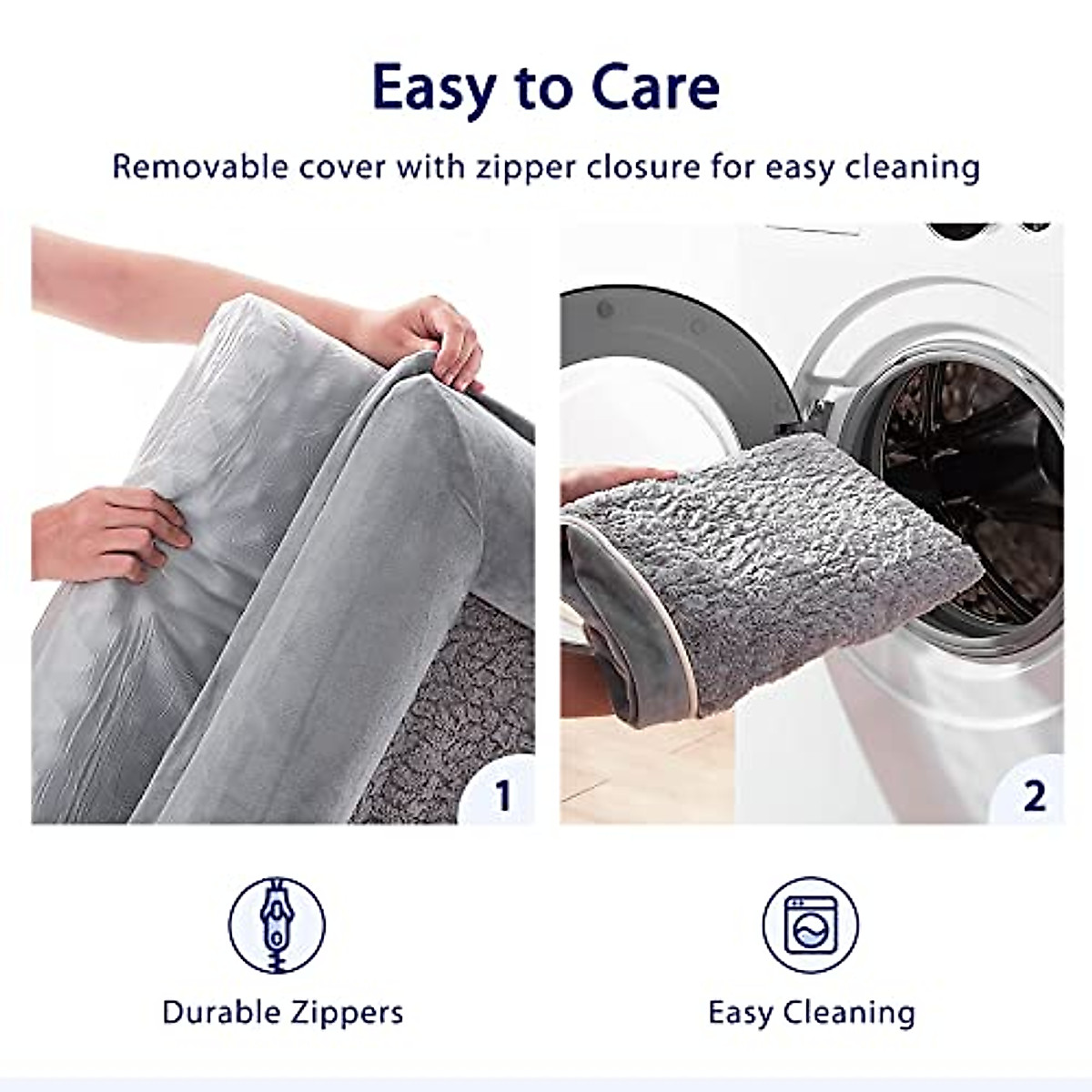 Figopage Orthopedic Dog Beds for Large Dogs - Extra Large Dog Beds for Large Dogs with Washable Removable Cover, Waterproof Comfy Dog Bed Couch with Sides for Medium/Large Dogs