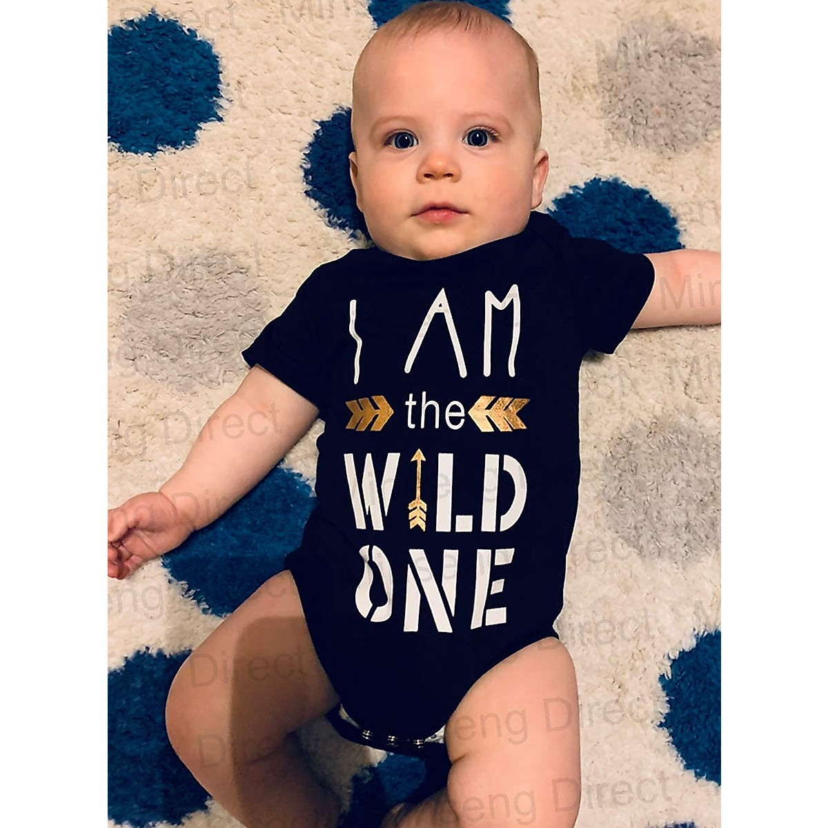 Minseng Direct Baby Boy Girl Family Matching Outfit 1st Birthday Shirts Wild One T Shirts (Black:baby,12-18 Months)