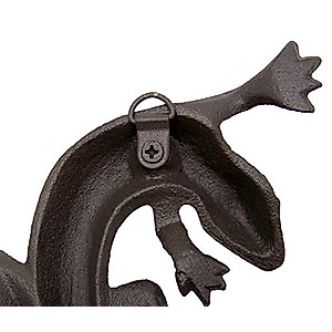 Cast Iron Lizard Wall Hooks, Rustic Home Décor for Hanging Towels, Coats, Hats, Set of 3, 7 1/2 Inches
