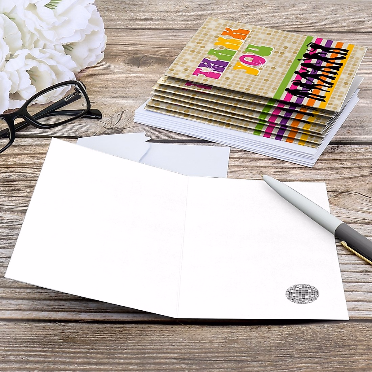 Big Dot of Happiness 70's Disco - 1970's Disco Fever Party Thank You Cards (8 count)