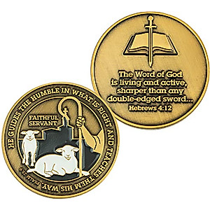 Pastors Coin, Pastor Appreciation Gift for Men and Women, Preacher Gifts, Humble Servant Token for Ministers, for Pastors Wife, Bishops, and Priests, Christian Religious Prayer Token