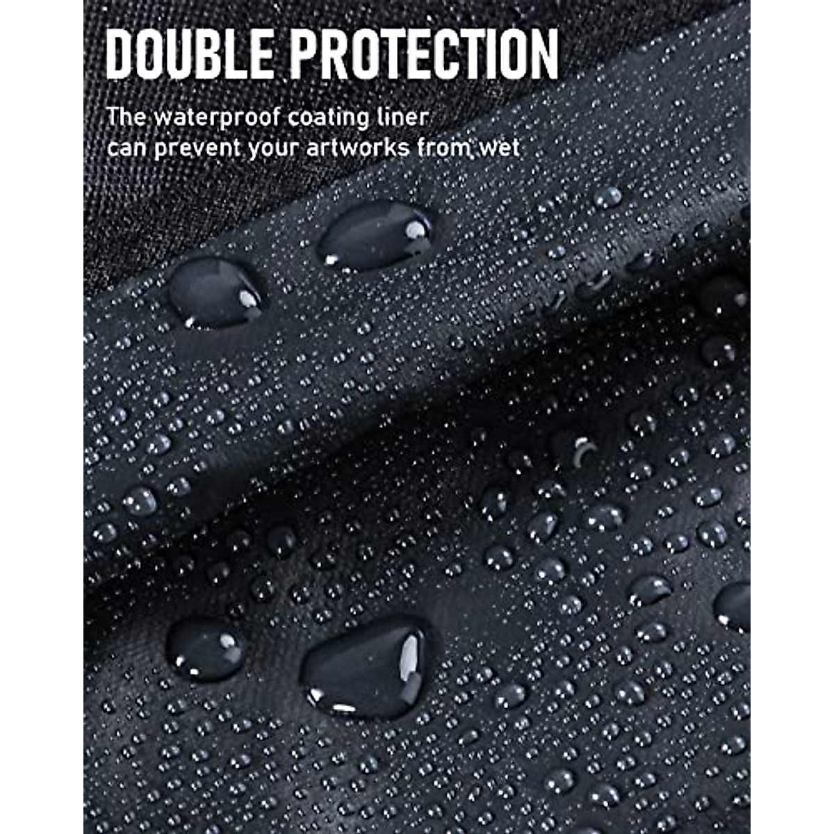 Nicpro Light Weight Art Portfolio Bag, 32 x 42 Extra Large Art Portfolio Case with Detachable Shoulder Strap, Leather Corners, Carrying Storage Case for Artwork, Canvas, Poster, Sketching, and Drawing