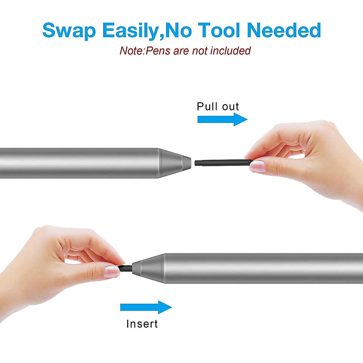 HB Pen Tips, Original Refill Replacement for Microsoft Surface Pen Model 1776(EYU-00009)，Surface Pro 4 Pen - 3Pack