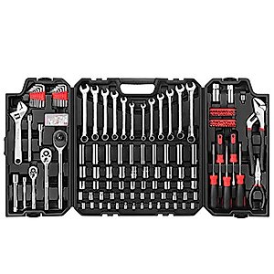 Eastvolt 248 Pieces Mechanics Tool Set, General Purpose Mixed Sockets and Wrenches, Hand Tool Set Auto Repair Tool Kit with Storage Case (EVHT24801)